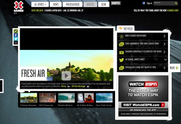 Newly redesigned XGames.com launches in Beta - ESPN Front Row