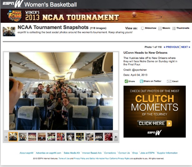 Fan-driven 'Tourney Snapshots' an example of espnW's assist to ESPN's ...