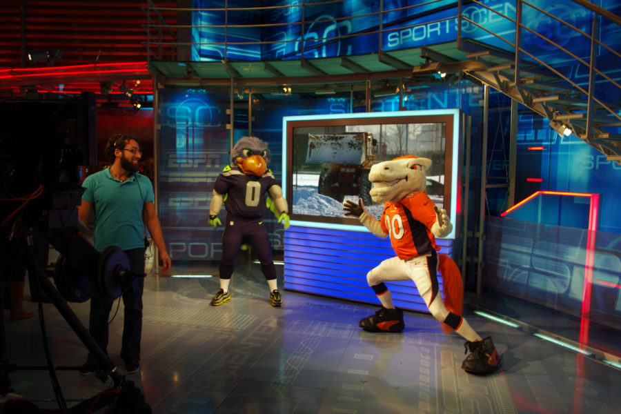 Super Bowl-bound mascots on the set of SportsCenter - ESPN Front Row