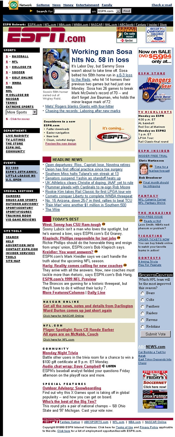 Then & now: The many faces of ESPN.com through 20 years - ESPN Front Row