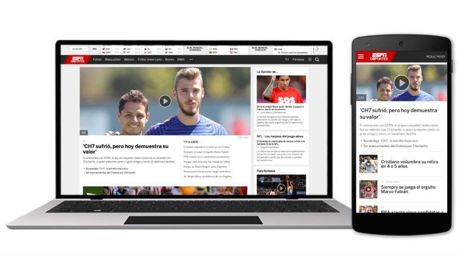 ESPN Lanza rediseño de sus sitios en español - ESPN Front Row