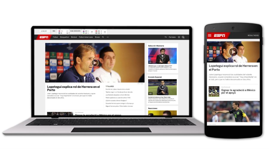 ESPN Lanza rediseño de sus sitios en español - ESPN Front Row