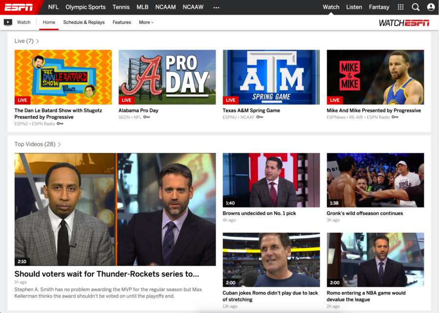 The new WatchESPN: Now streaming on ESPN.com - ESPN Front Row