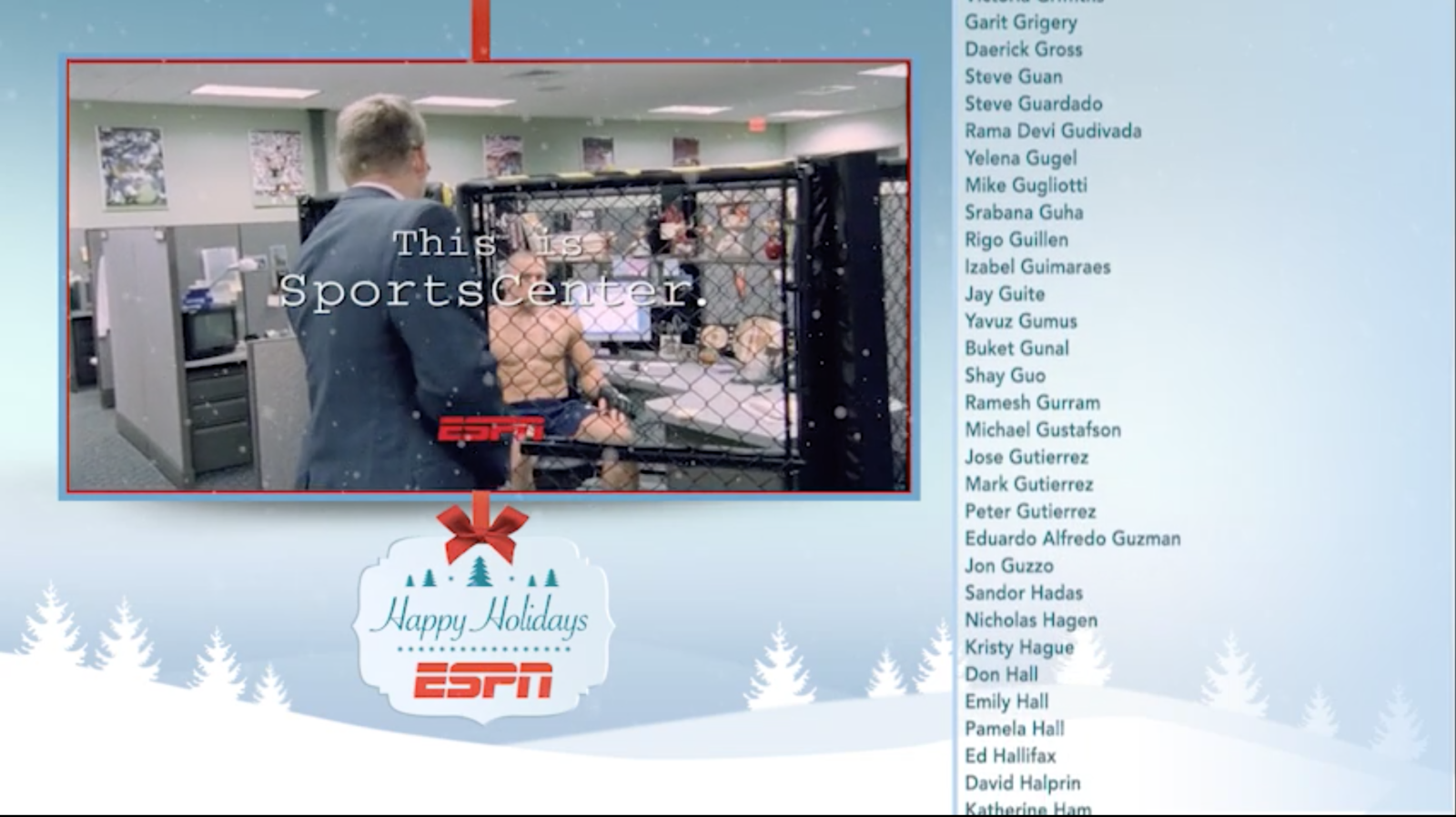 ESPN's 2020 Holiday Credits Roll - ESPN Front Row
