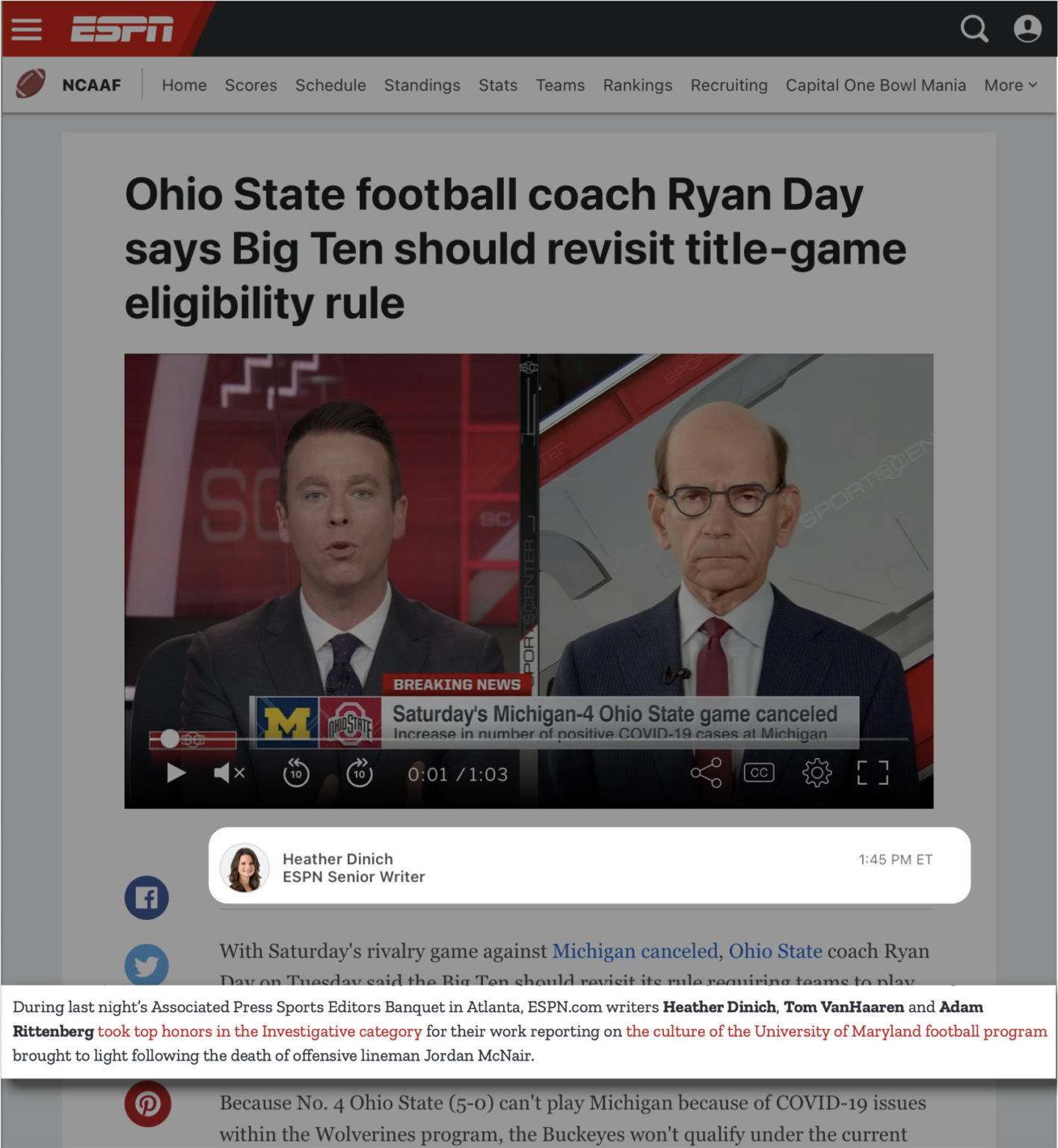 Journalism at ESPN: A Visual Snapshot - ESPN Front Row