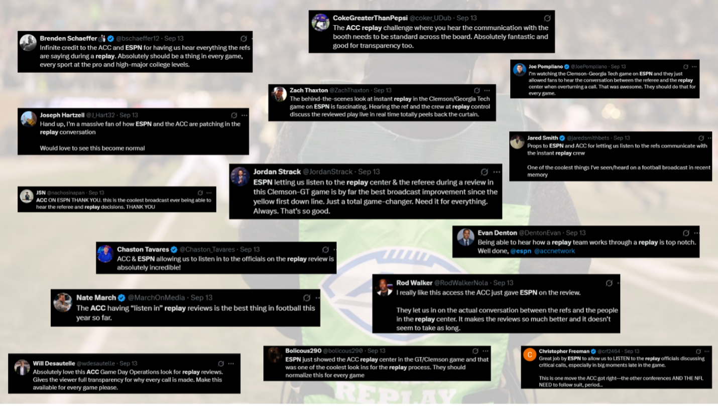 Inside the Booth: ESPN and ACC Introduce Real-Time Replay Audio for College Football - ESPN ...